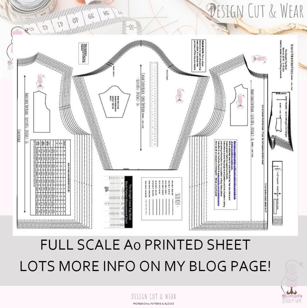 Straight Top Shirt or Jacket Block With Casual Sleeve - Etsy UK