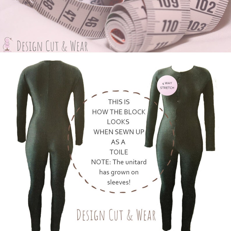 Unitard Pattern Block in Sizes UK 6 to 22 USA 2 18 Plus | Etsy UK