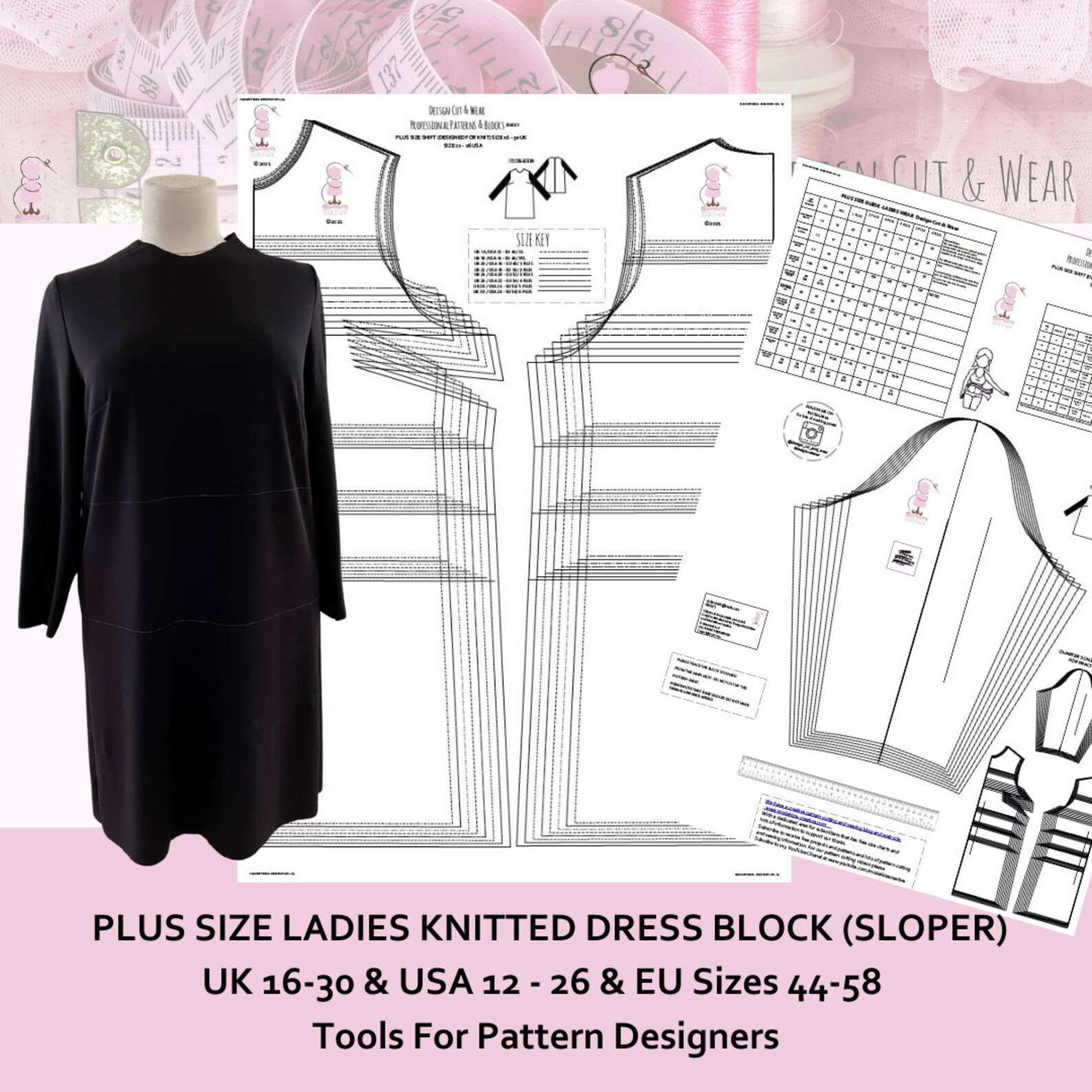 Plus Size Knitted Dress Block UK Size 16 to 30 US Size 12 to - Etsy UK