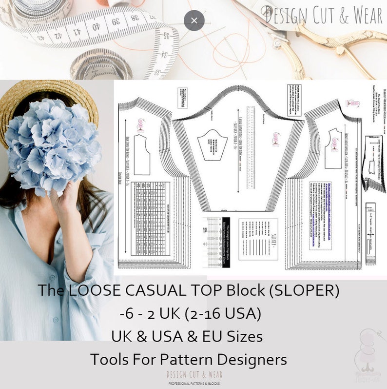 Straight Top Shirt or Jacket Block With Casual Sleeve - Etsy UK