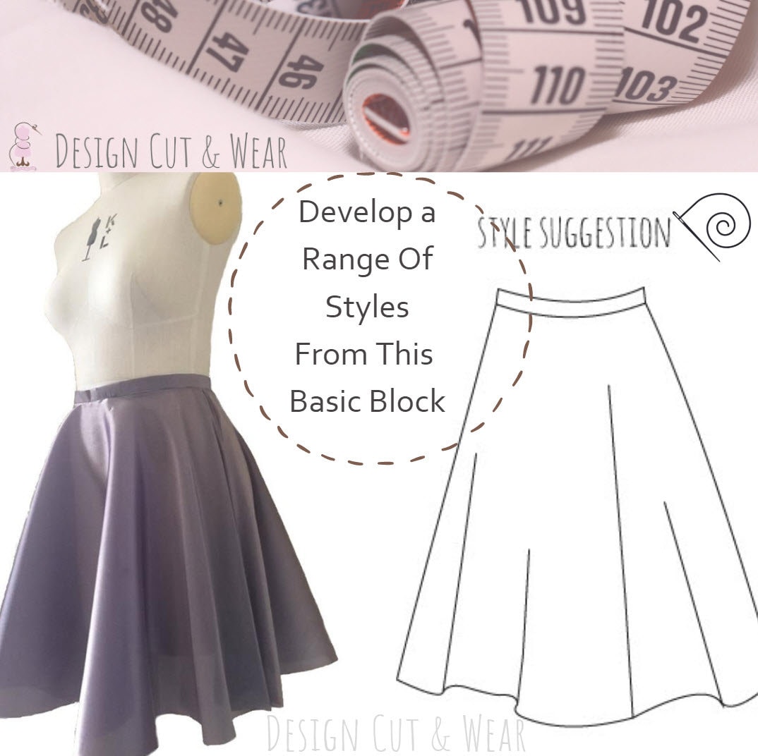 Full Circle Skirt Block & Half Circle Block sloper Together | Etsy