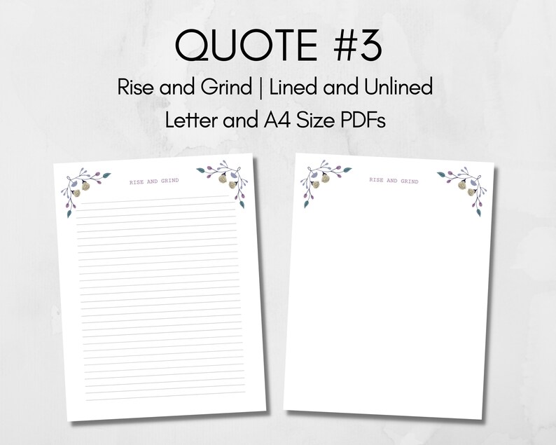 Printable Motivational Stationary Set With 3 Inspirational Quotes ...