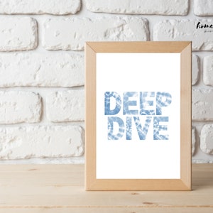 Deep Dive Office Typography Print Wall Art, Office Wall Art for Women ...