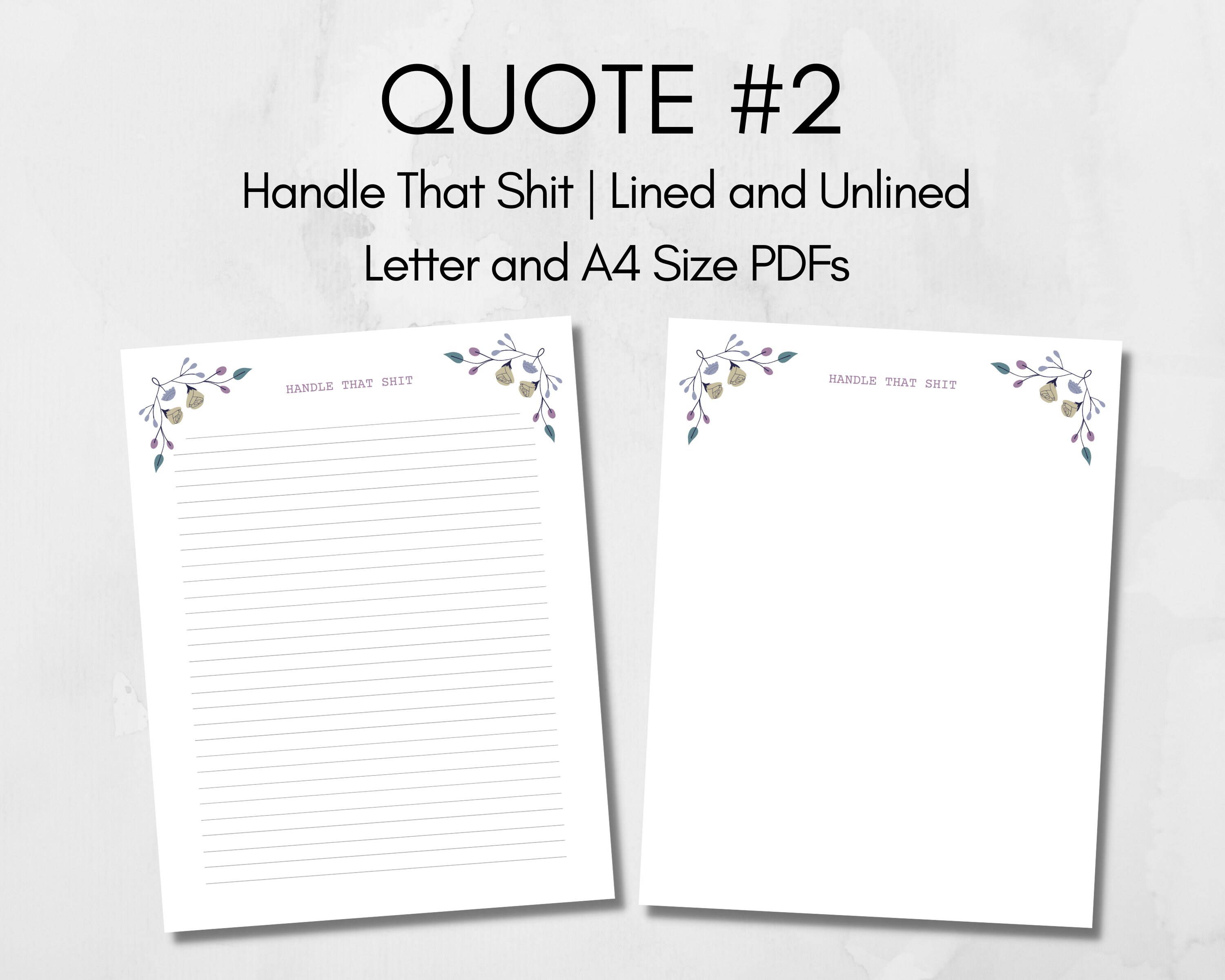 Printable Motivational Stationary Set With 3 Inspirational Quotes ...