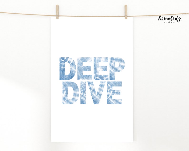 Deep Dive Office Typography Print Wall Art, Office Wall Art for Women ...