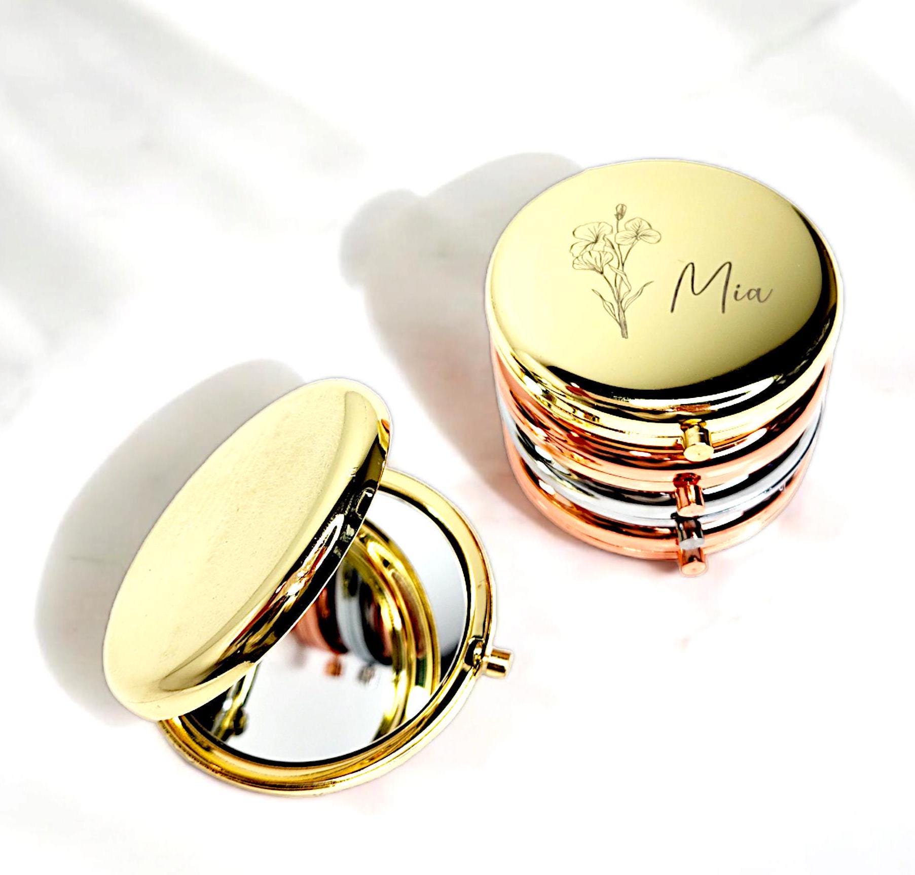 Engraved Compact Mirror for Her: Personalized Travel Makeup Mirror ...