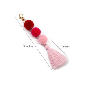Boho Key Chain Pom Pom Tassel Bag Charm Birthday Trip Gift Bag Ideas ...