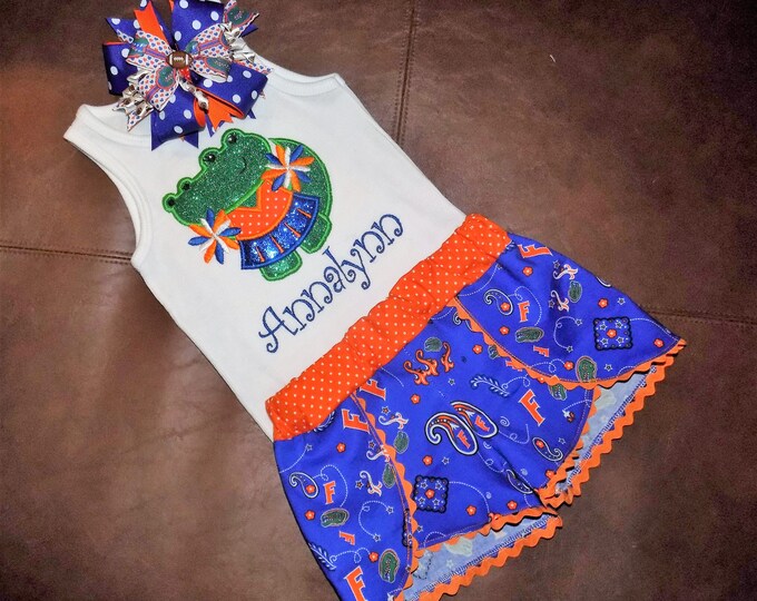 Florida Gators Outfit, Girls Gator Cheerleader Outfit, UF, University ...