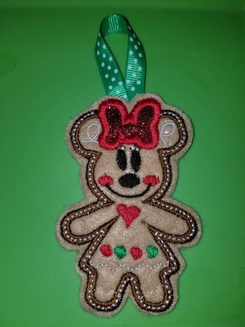 Gingerbread Minnie Christmas Ornament Felt Ornament - Etsy