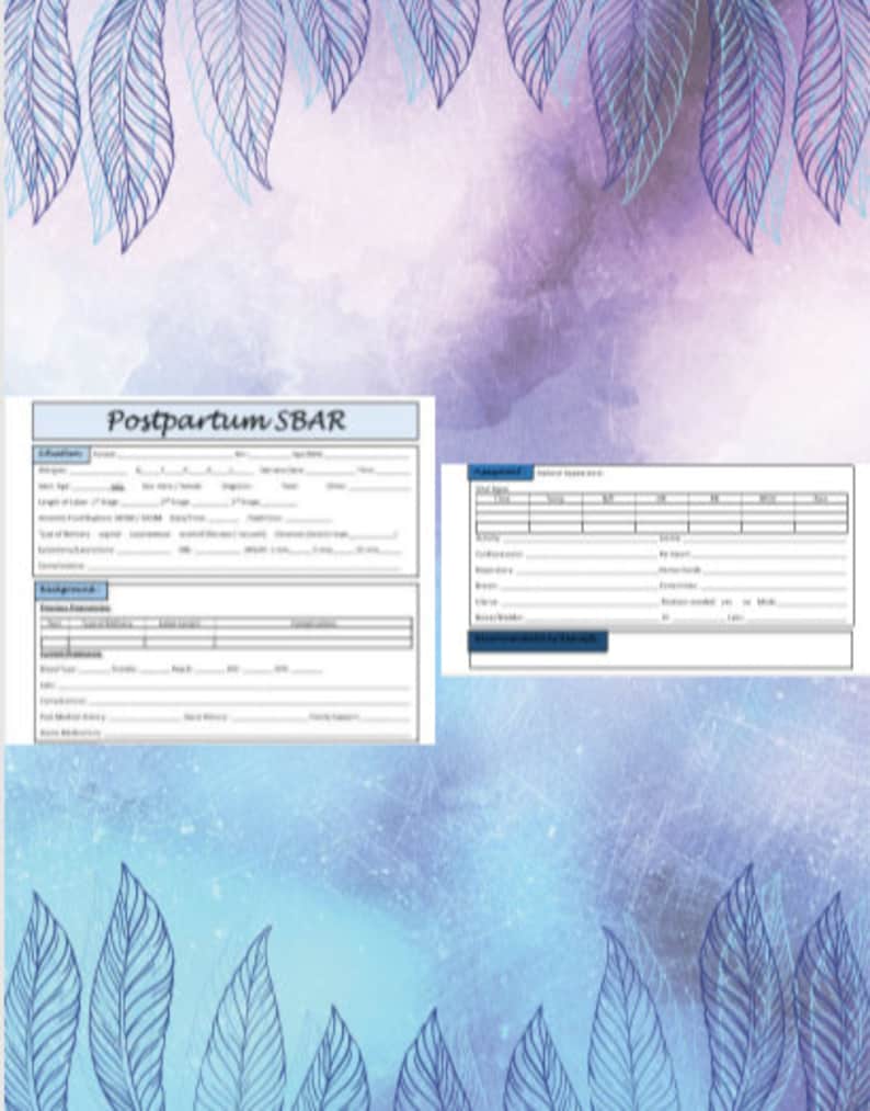 Postpartum SBAR OB / Maternal Child / Mother Baby / Labor and | Etsy