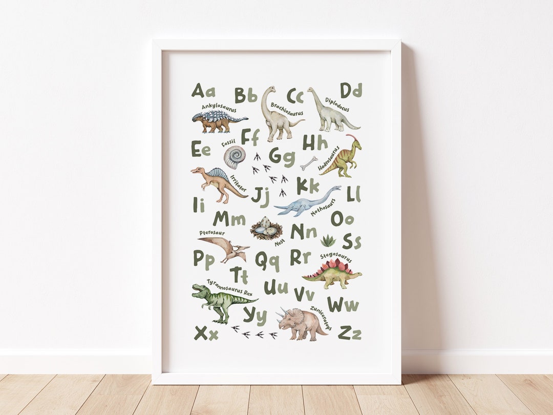 Dinosaur Alphabet Print | ABC Dino Nursery Print | Kids Play Room Decor ...