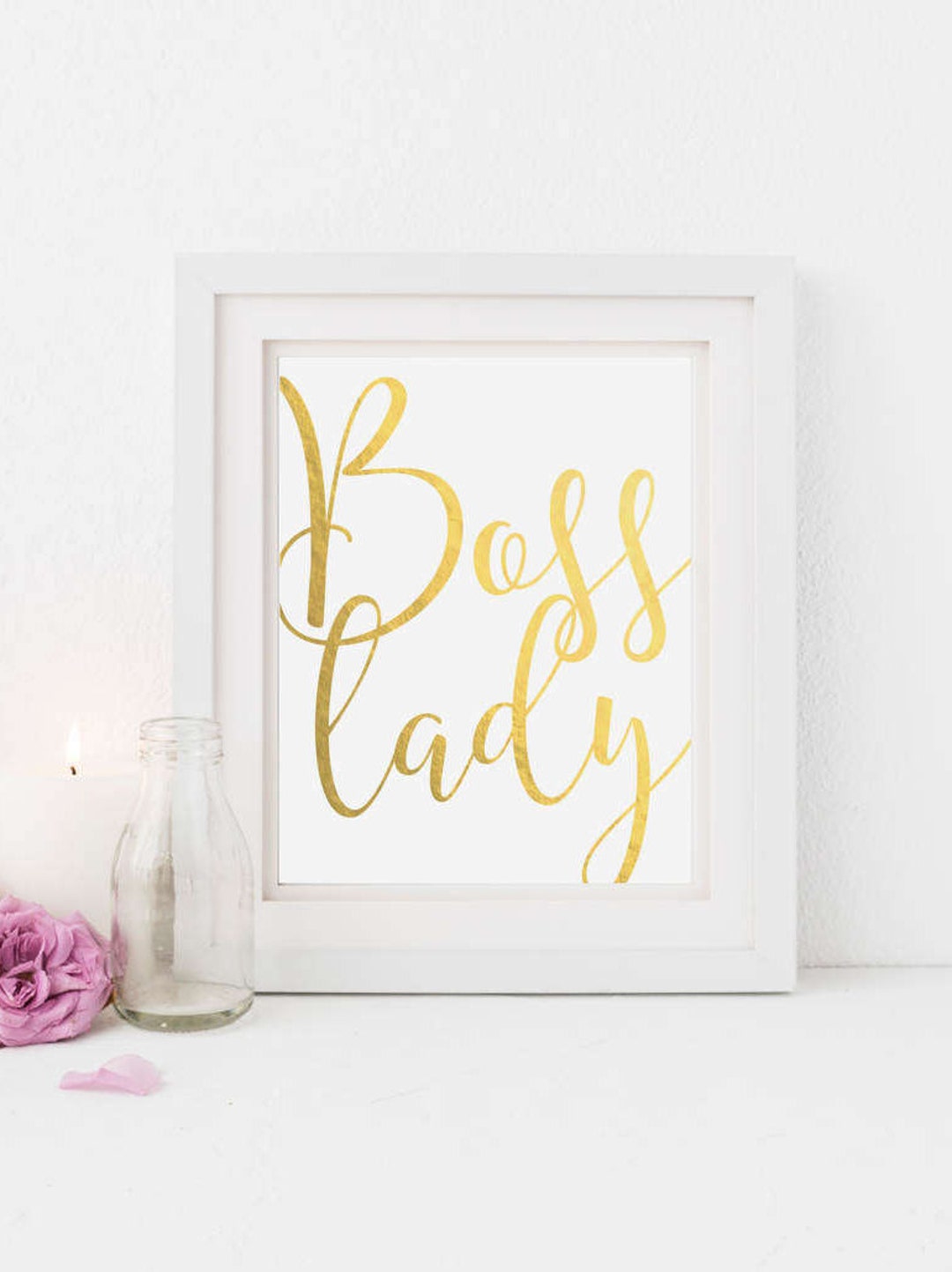 Boss Lady Printable Gold Office Wall Art Typography Print Promotion ...