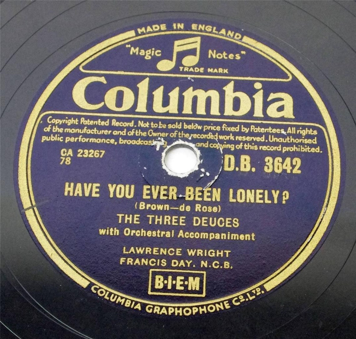 The Three Deuces - Have You Ever Been Lonely 78 Rpm Record - Etsy