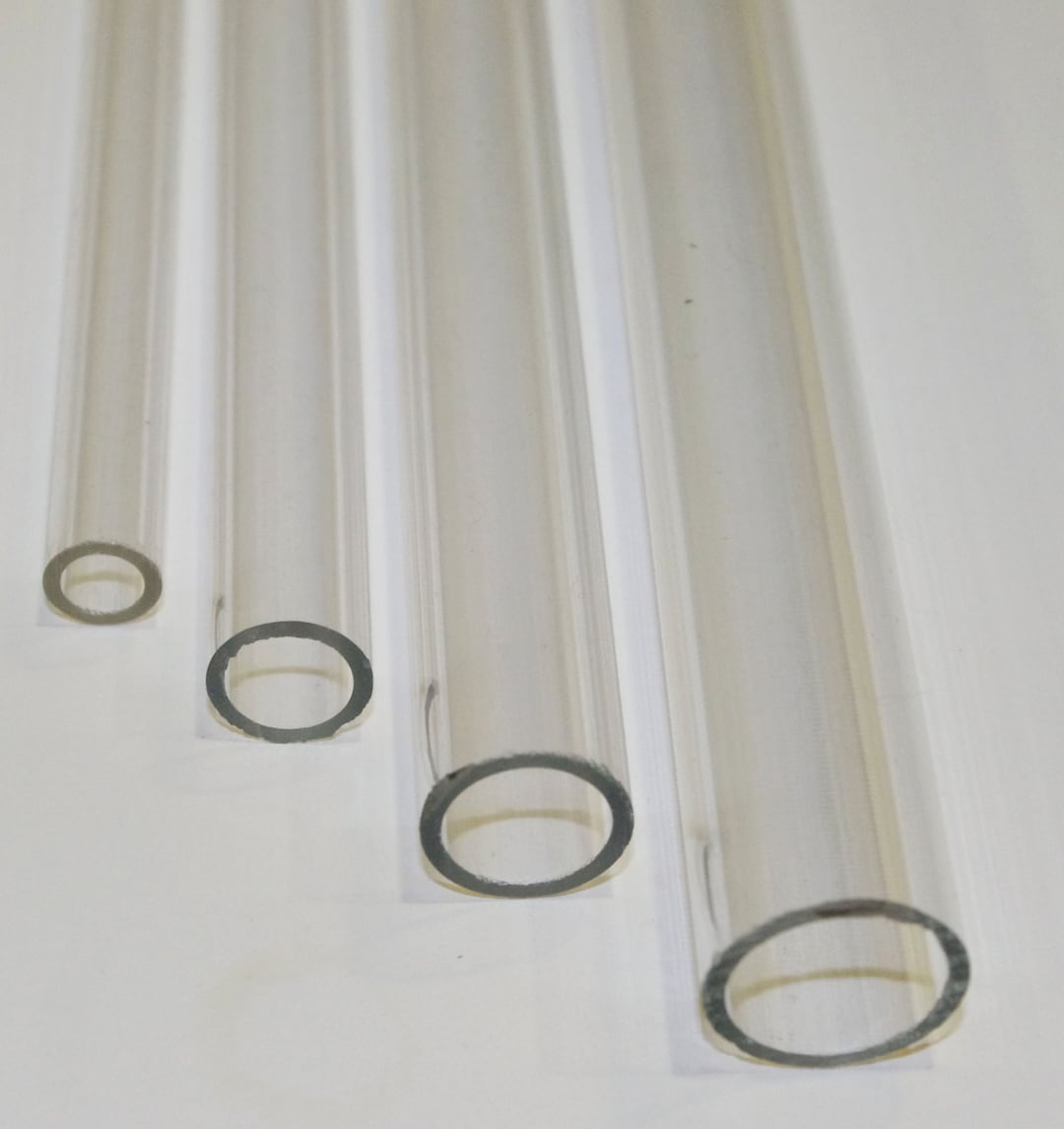 12" Clear Acrylic Plexiglass Tube: 3/8"-3/4" OD - Etsy
