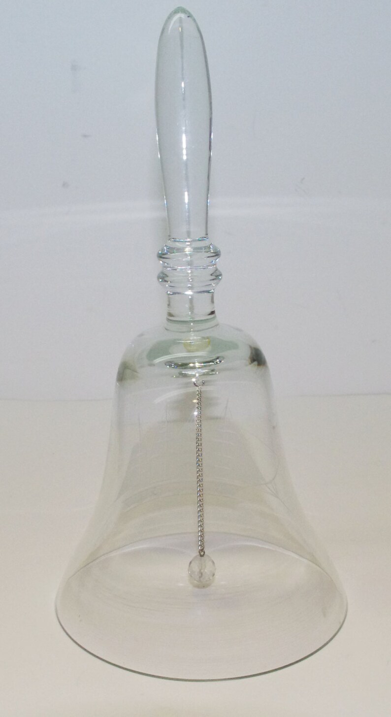 Vintage Large Etched Glass Dinner Bell Nautical 10 - Etsy