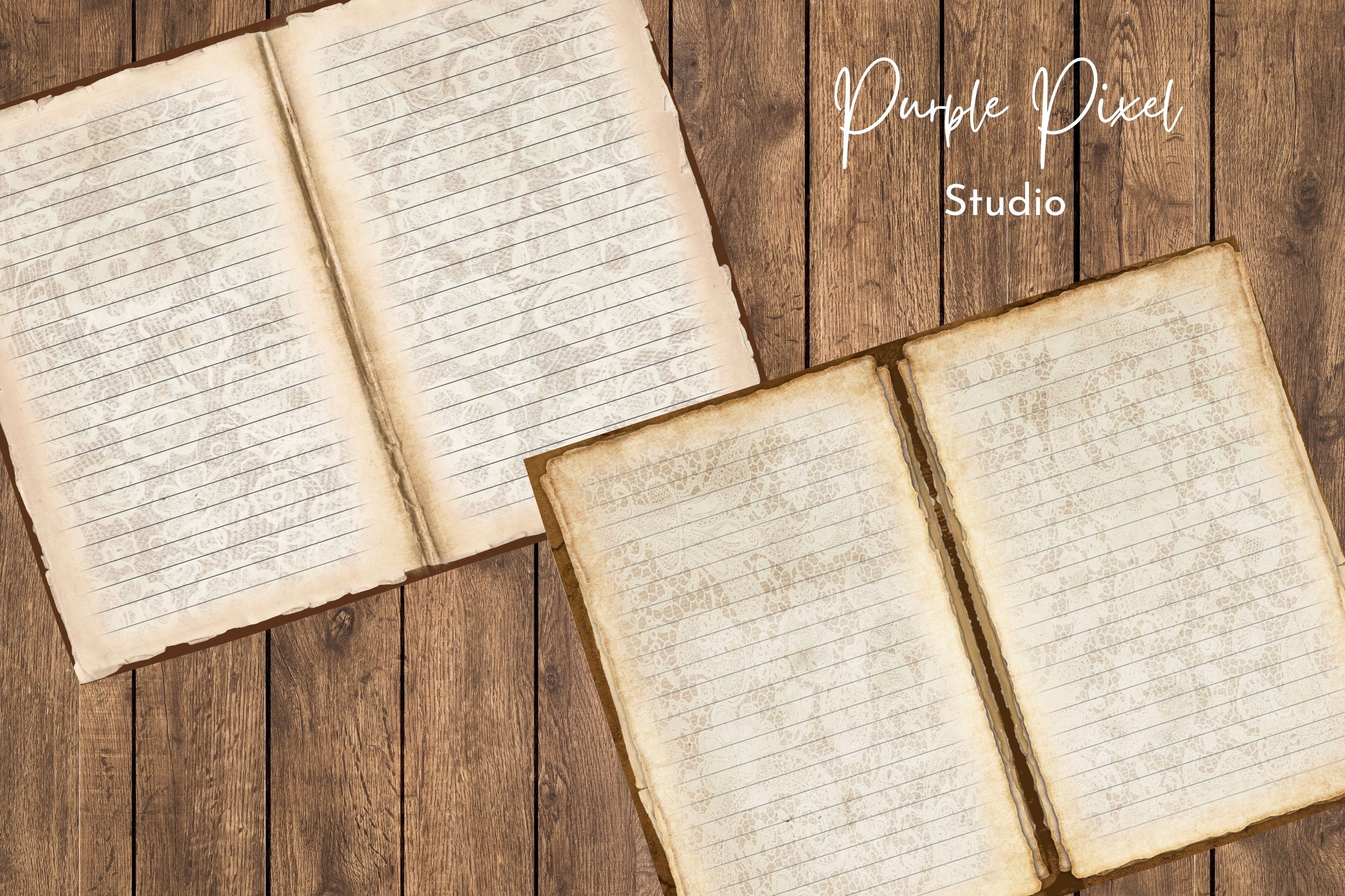 Printable Lined Journal Pages, Digital Vintage Papers, Ruled Pages ...