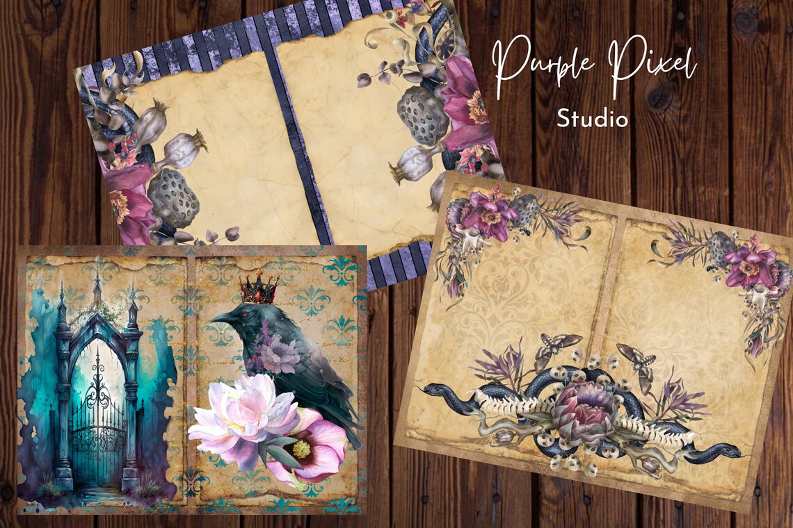 Gothic Beauty Junk Journal Pages, Goth Junk Jurnal Printable, Digital ...