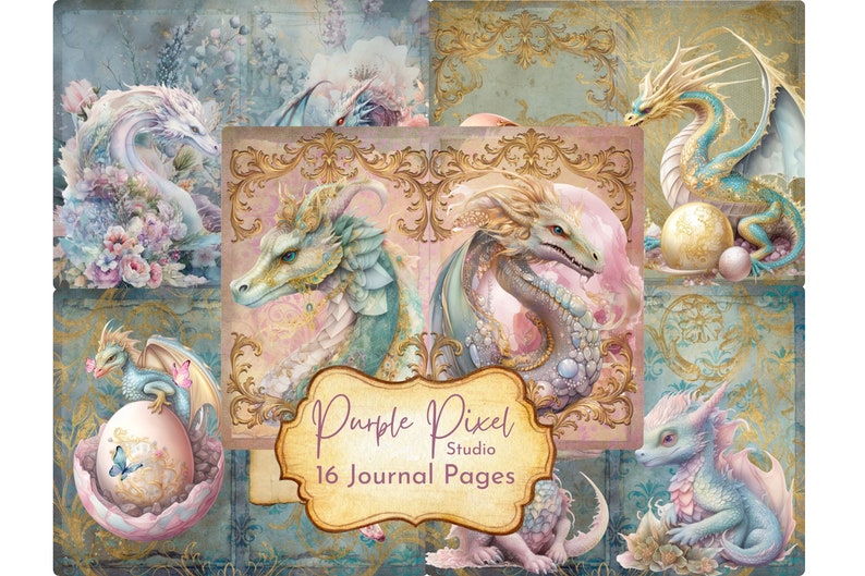 Year of the Dragon Junk Journal Pages, Dragon Junk Jurnal Printable ...