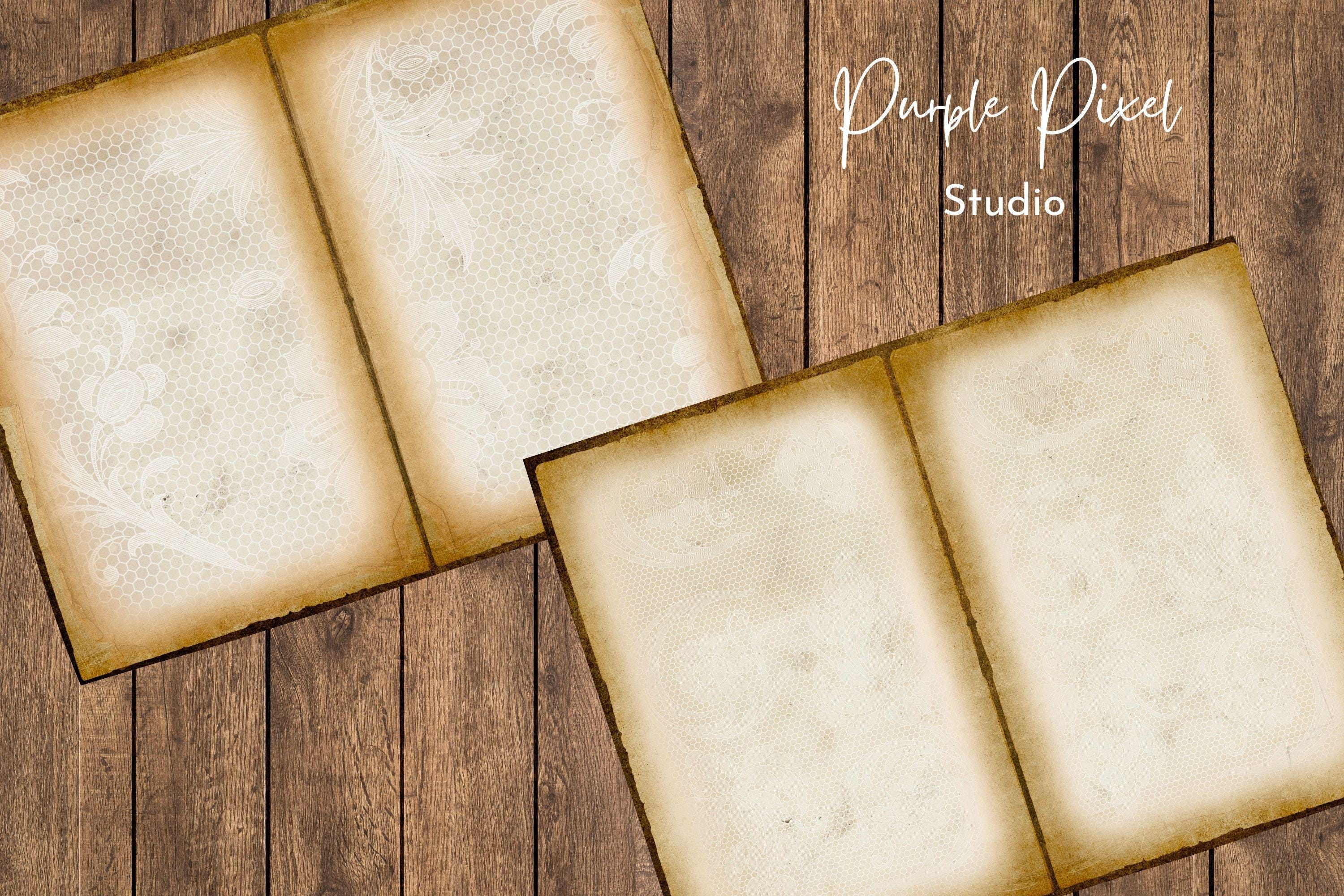 Printable Unlined Journal Pages, Digital Vintage Papers, Unlined Pages ...