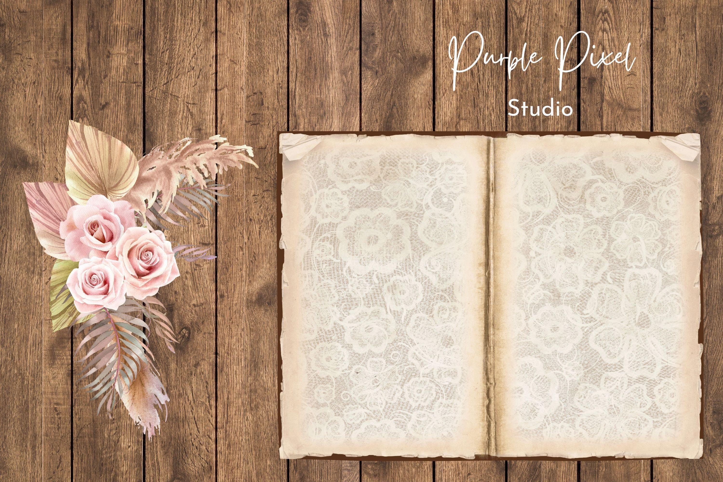 Printable Unlined Journal Pages, Digital Vintage Papers, Unlined Pages ...