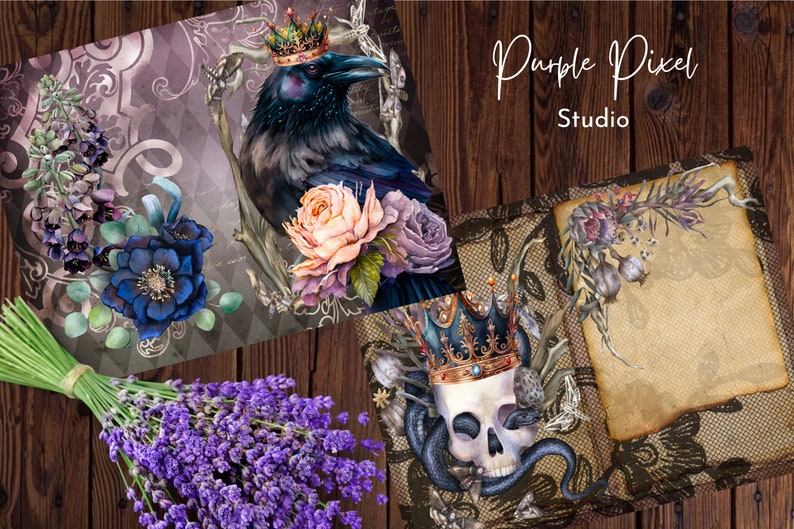 Gothic Beauty Junk Journal Pages, Goth Junk Jurnal Printable, Digital ...