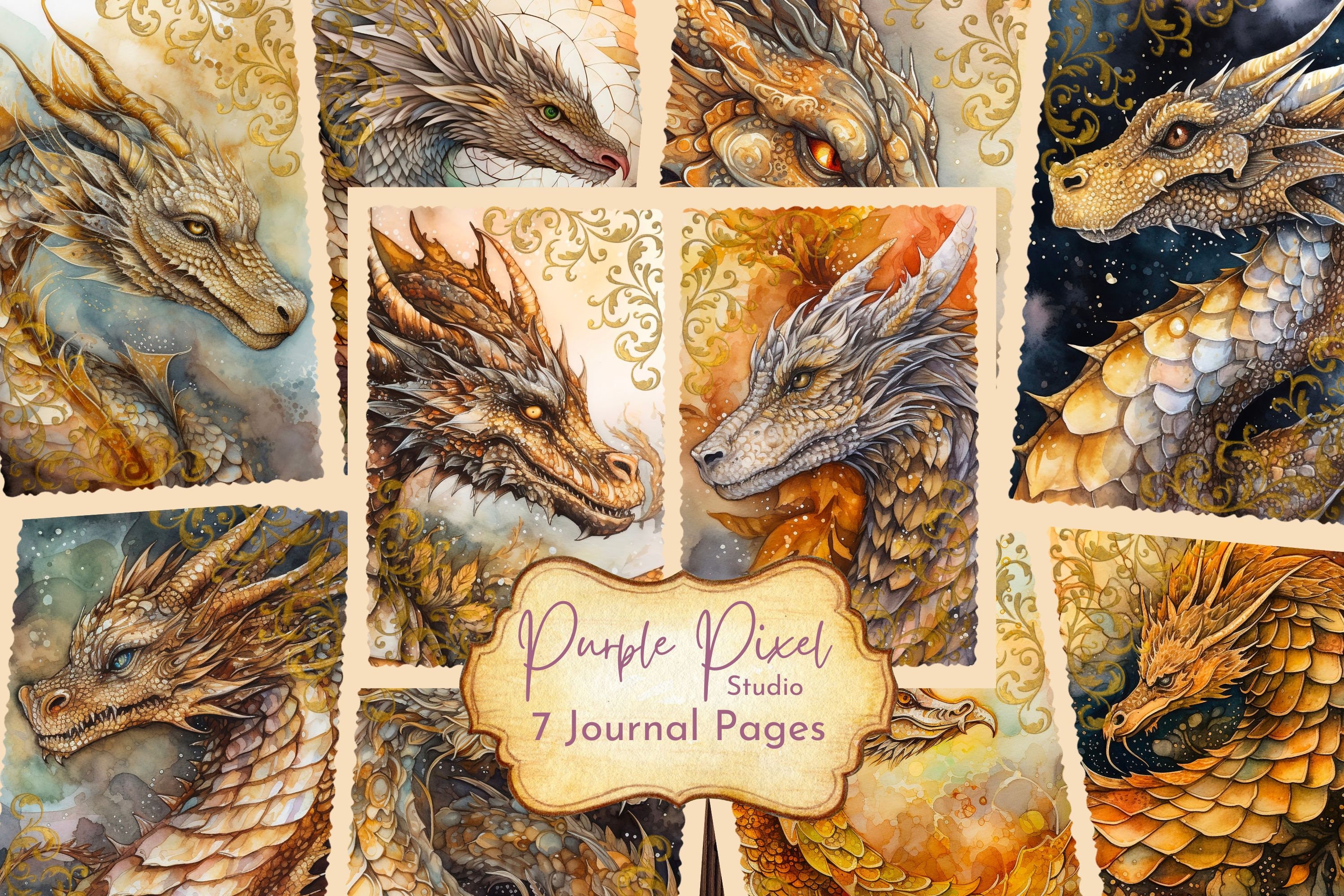 Majestic Dragon Junk Journal Pages, Dragon Junk Jurnal Printable ...
