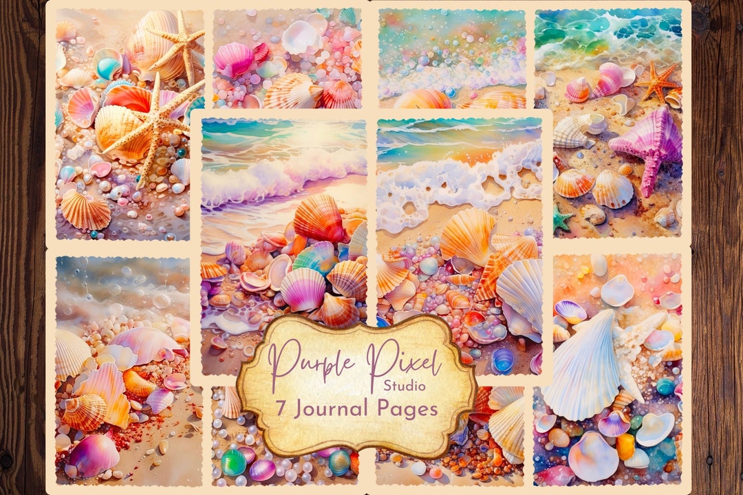 Seashells by the Seashore Journal Pages, Junk Journal Printable Pages ...