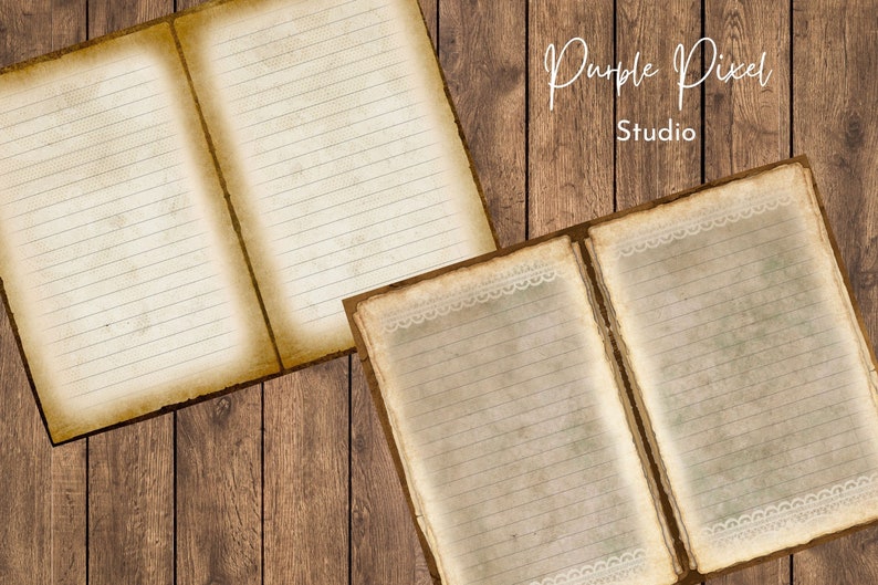 Printable Lined Journal Pages, Digital Vintage Papers, Ruled Pages ...