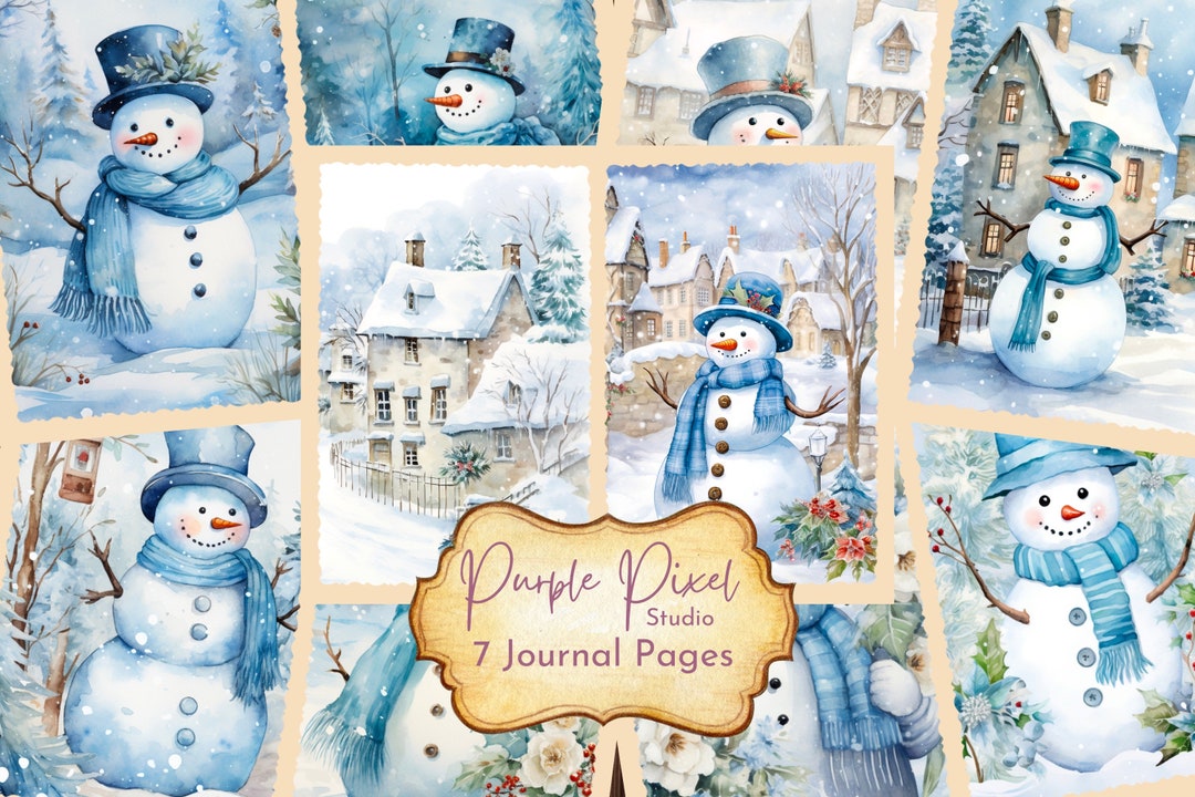 Winter Wonderland Junk Journal Pages, Snow Covered Landscape Junk ...