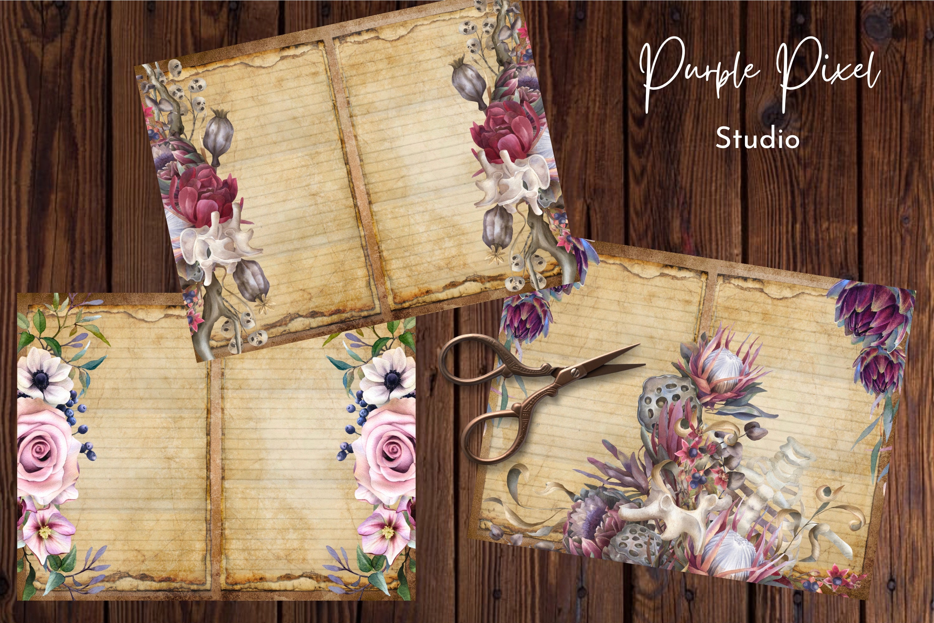 Gothic Beauty Junk Journal Pages, Goth Junk Jurnal Printable, Digital ...