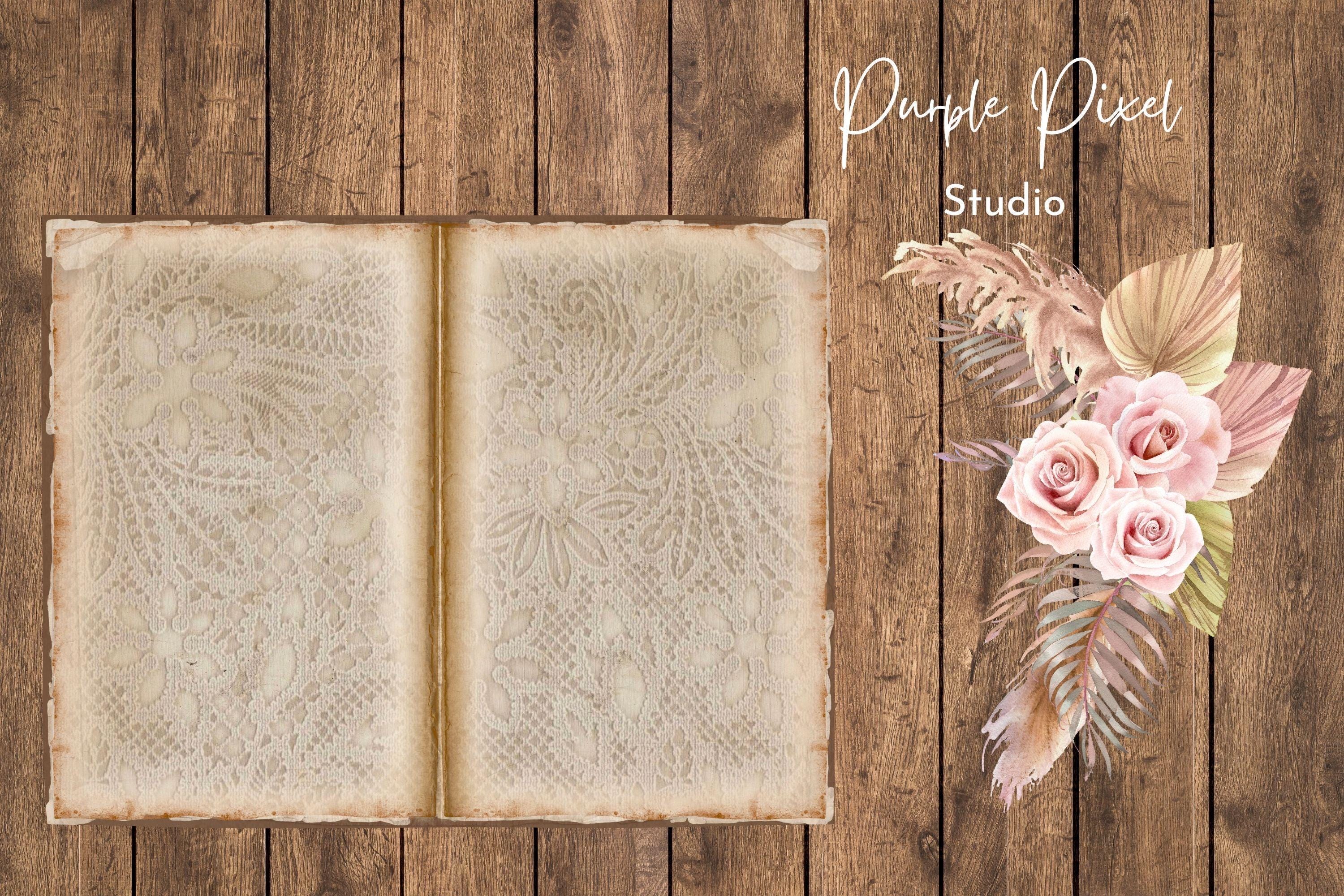 Printable Unlined Journal Pages, Digital Vintage Papers, Unlined Pages ...