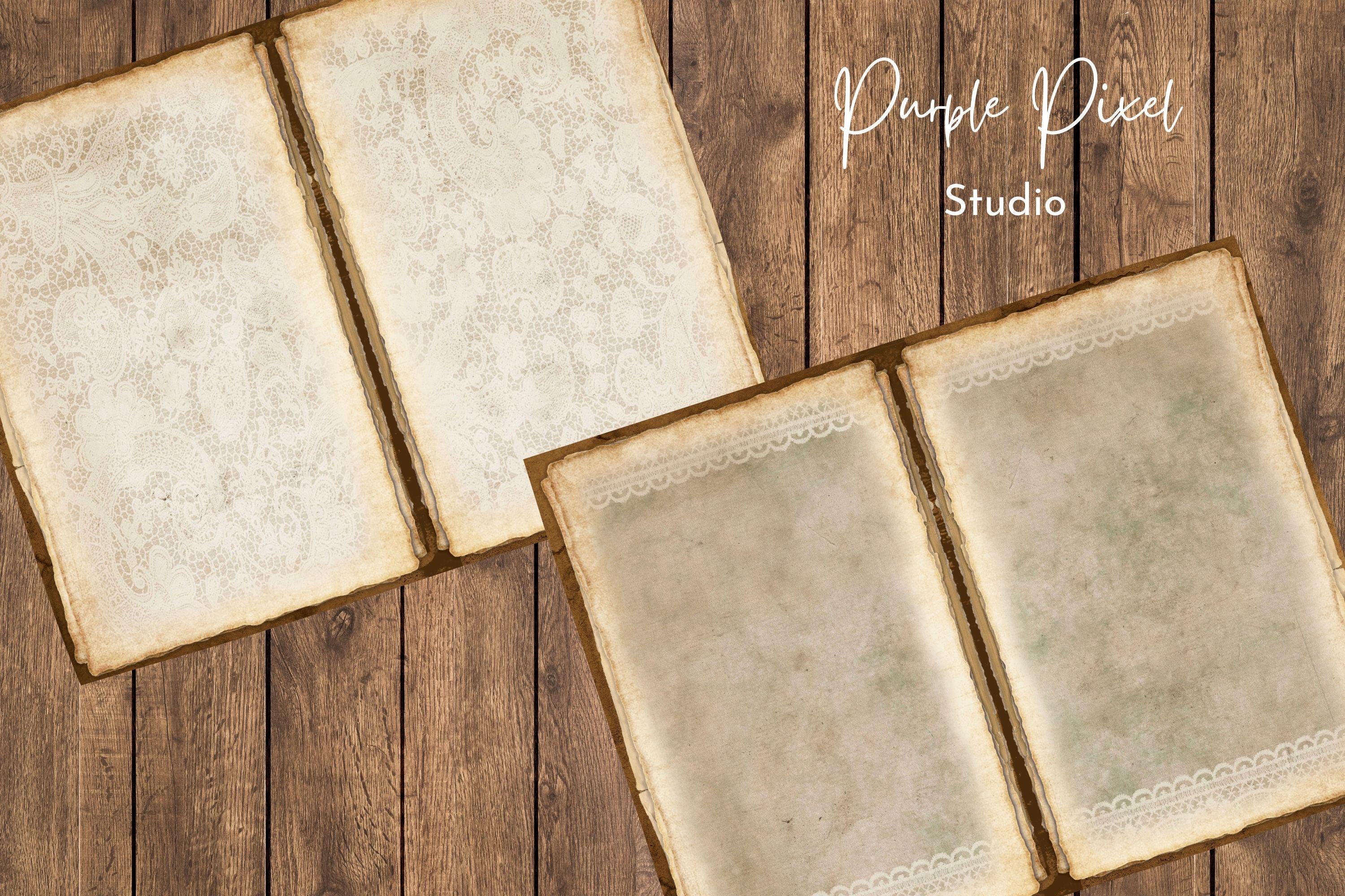 Printable Unlined Journal Pages, Digital Vintage Papers, Unlined Pages ...