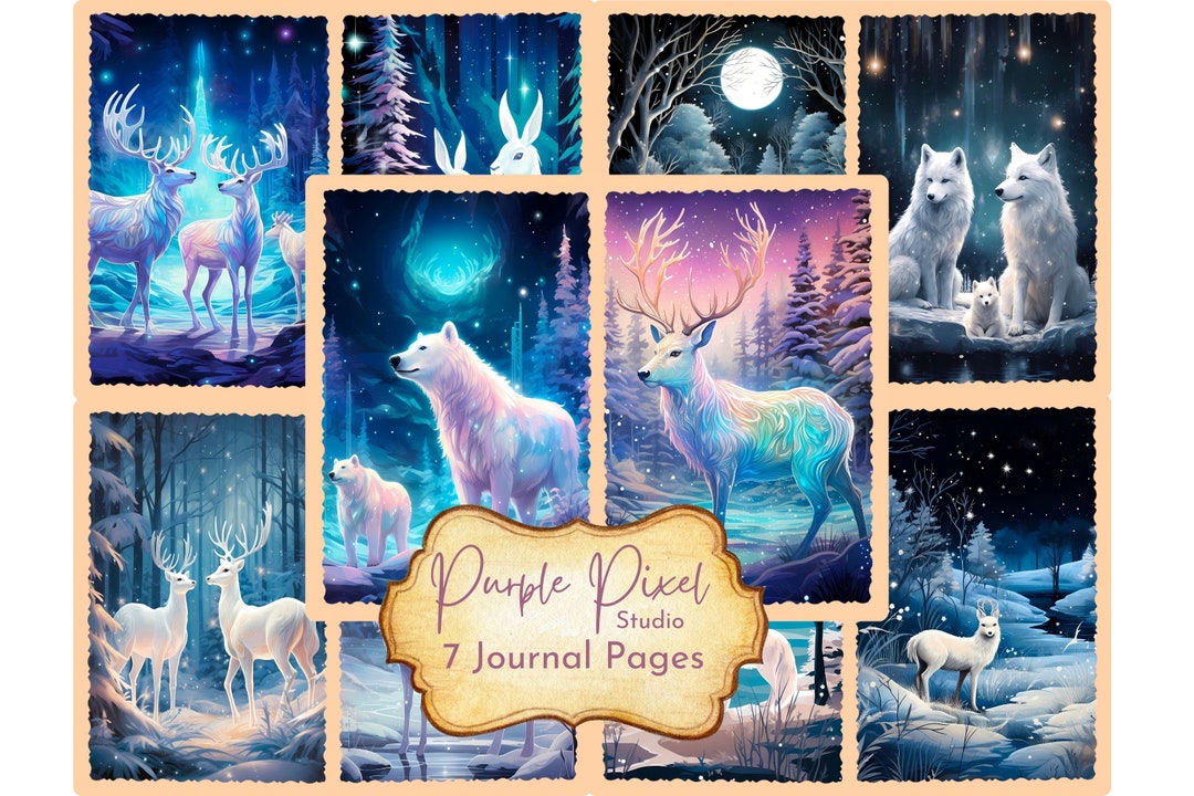 Winter Fantasy Forest Junk Journal Pages, Snow Covered Landscape Junk ...