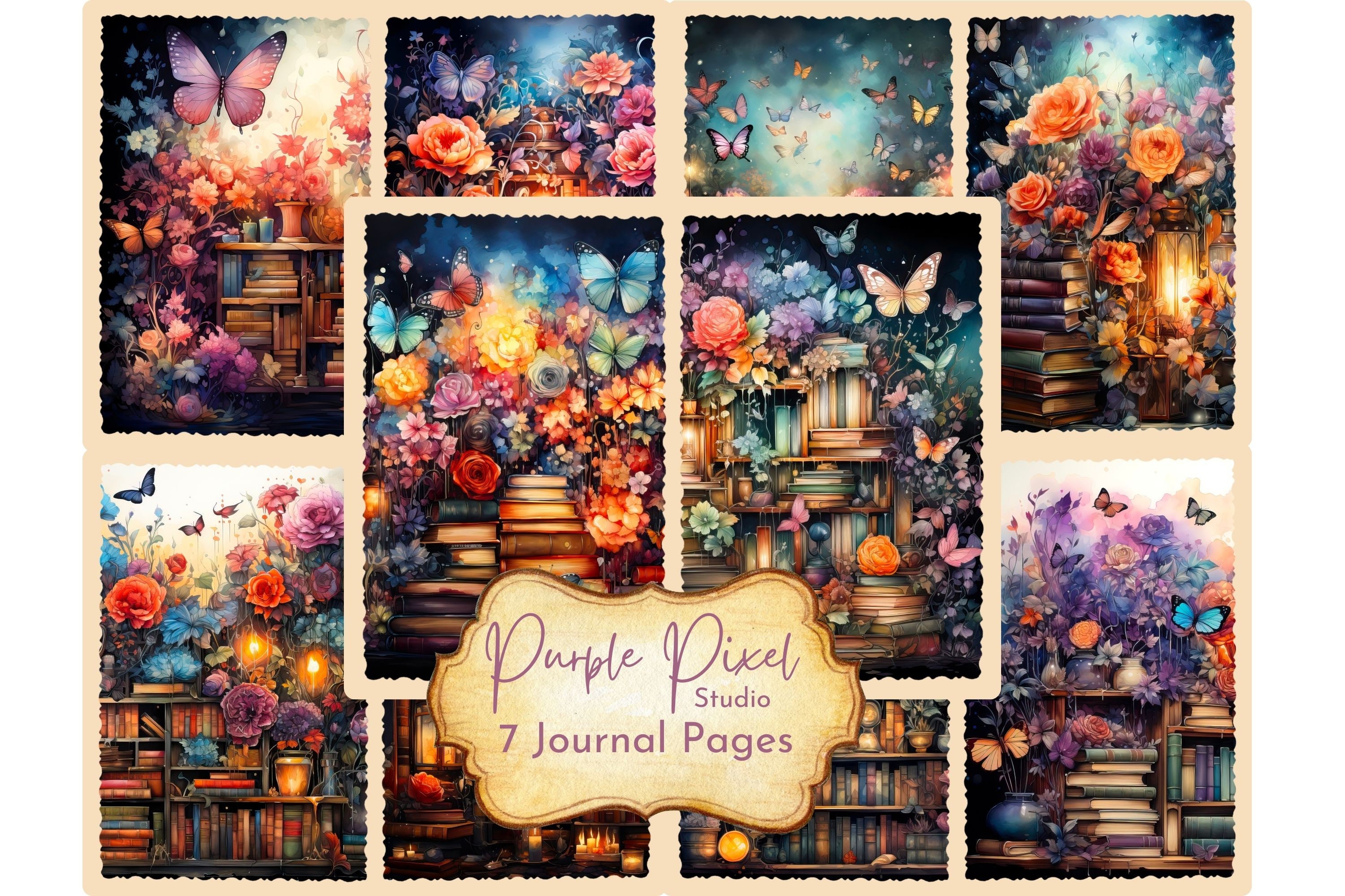 Magical Library Junk Journal Printable Pages, Journal Supplies ...