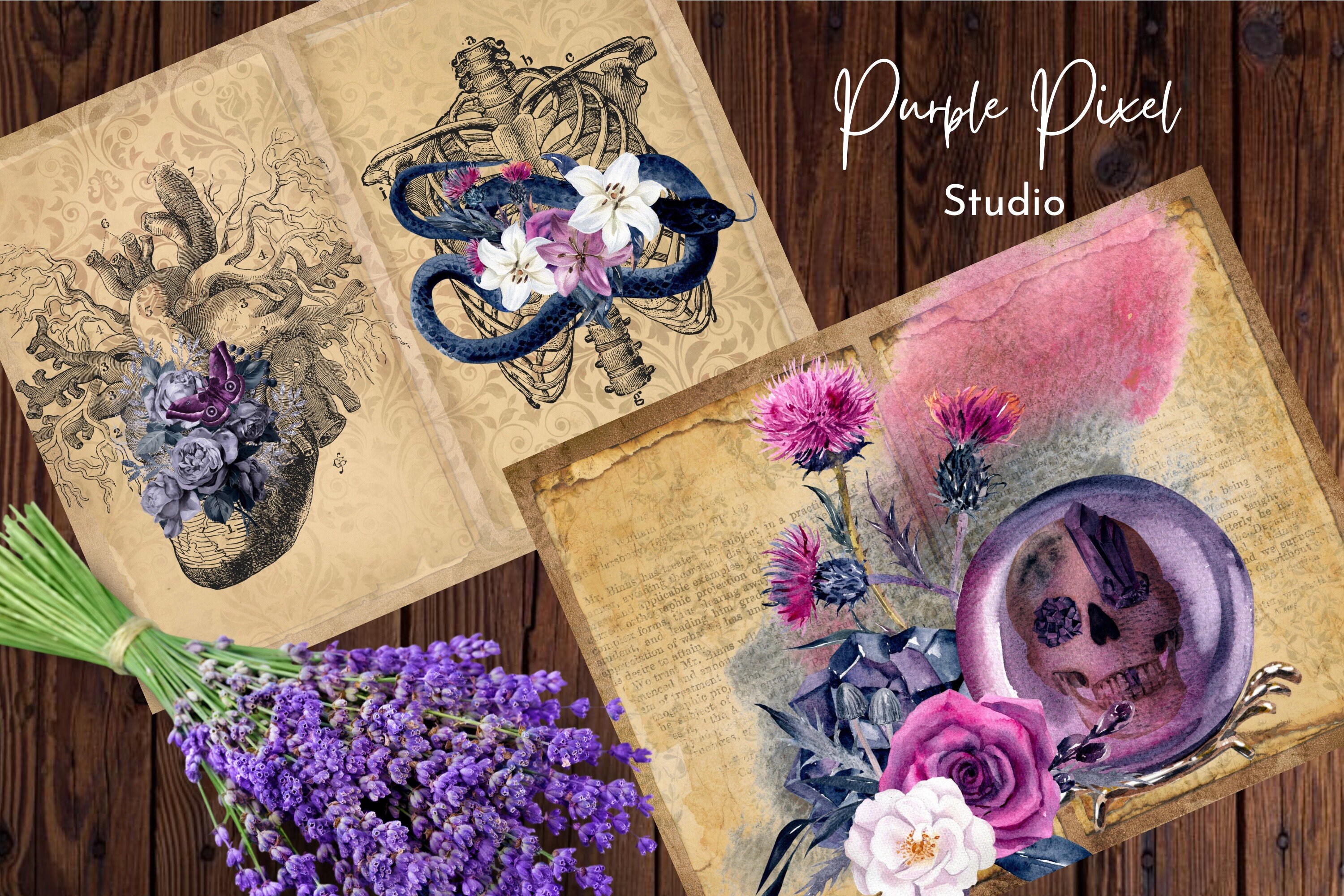 Gothic Themed Junk Journal Pages, Goth Junk Jurnal Printable, Digital ...