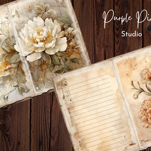 Shabby Chic Floral Journal Pages, Floral Junk Journal Printable ...