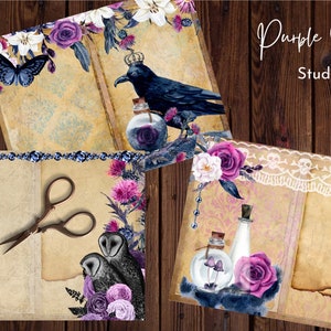 Gothic Themed Junk Journal Pages, Goth Junk Jurnal Printable, Digital ...