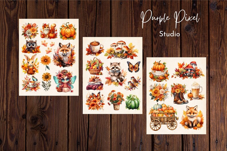 Junk Journal Ephemera, Autumn Fussy Cuts Printable, Adorable Ephemera ...