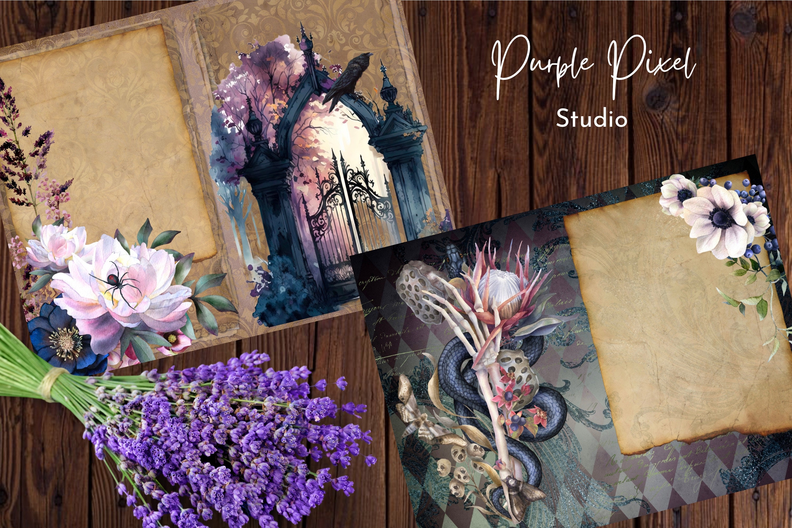 Gothic Beauty Junk Journal Pages, Goth Junk Jurnal Printable, Digital ...