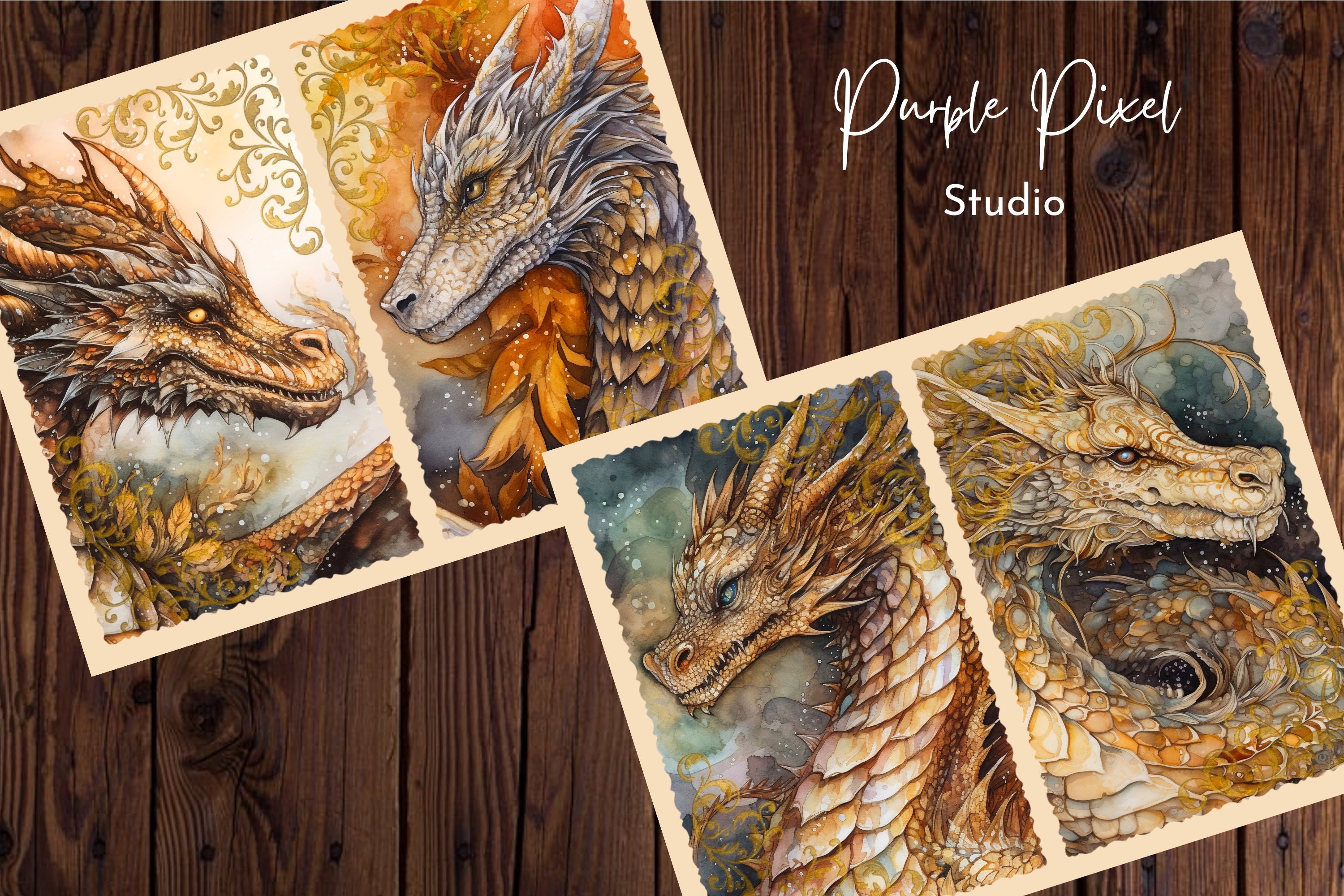 Majestic Dragon Junk Journal Pages, Dragon Junk Jurnal Printable ...