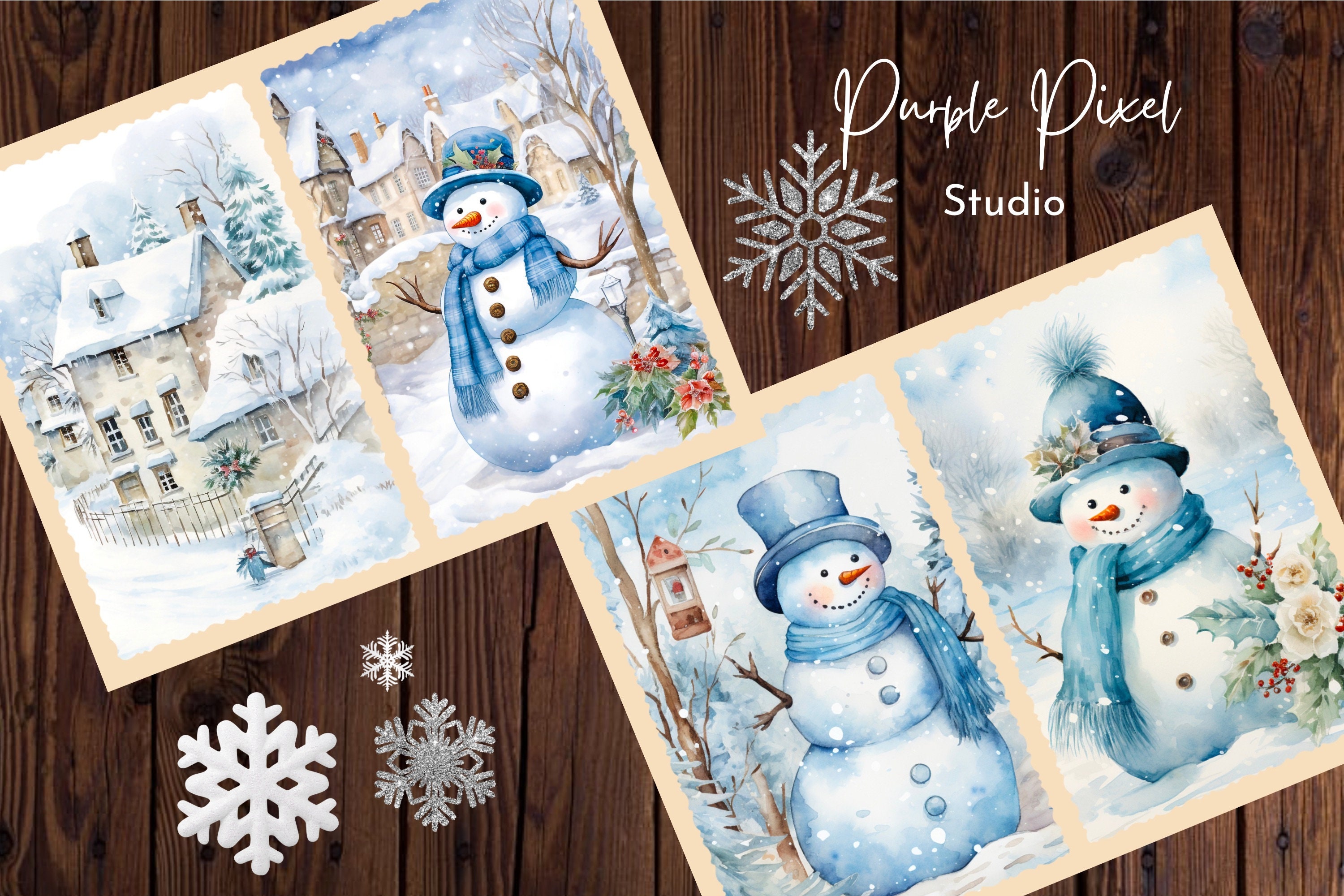Winter Wonderland Junk Journal Pages, Snow Covered Landscape Junk ...