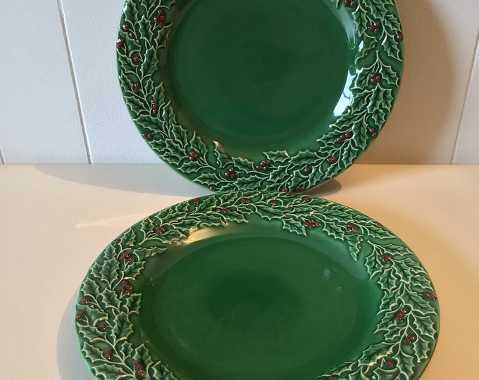 2 Dinner Plates - Nantucket Home Holly & Berries Dinner Plates - Etsy