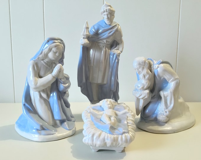 1987 Hand Made Ceramic Nativity Set - Christmas - 4 Piece Set - Etsy