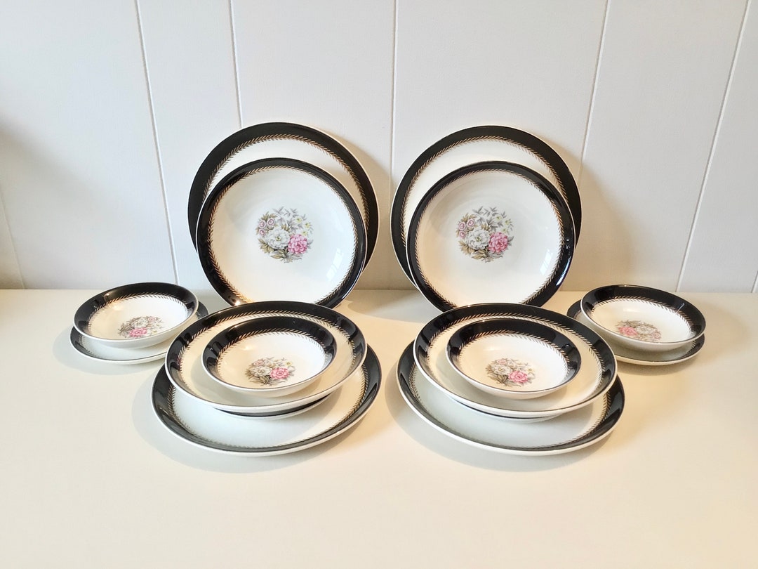 16 Piece Set French Saxon China Empire 22kt. Gold - Etsy