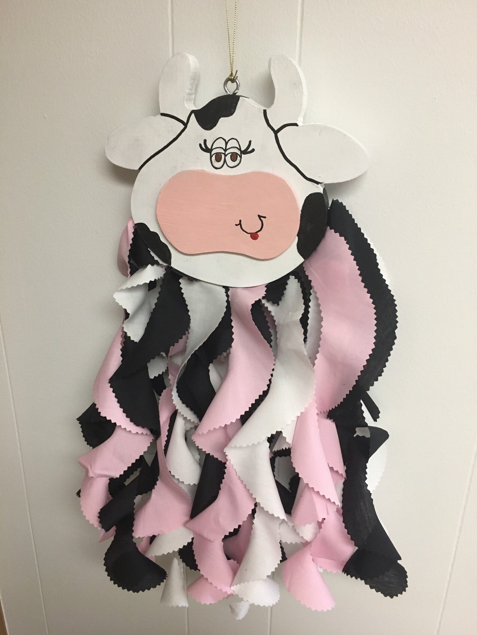 Cow Wood and Fabric Windsock - Etsy