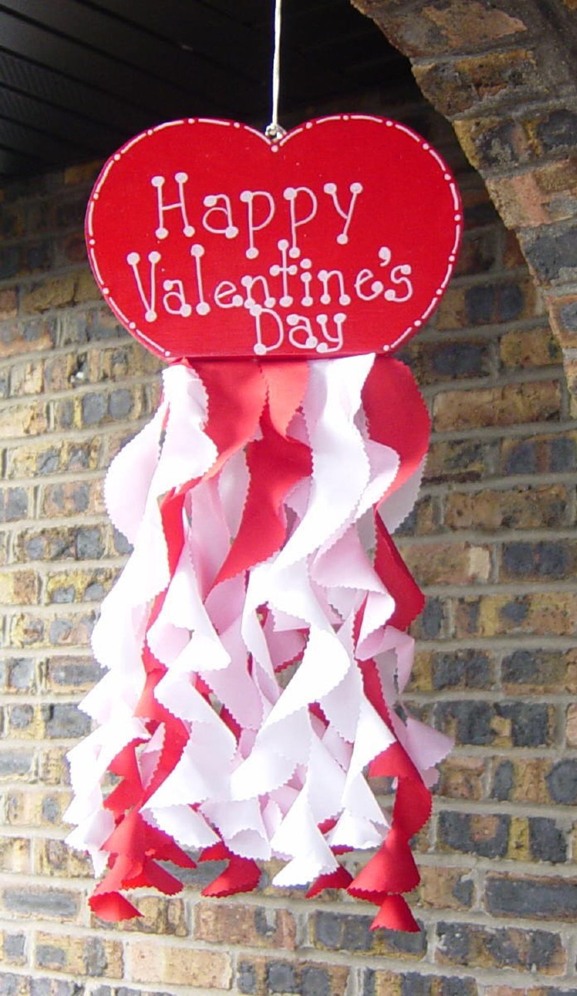 VALENTINE HEART Wood and Fabric Windsock - Etsy