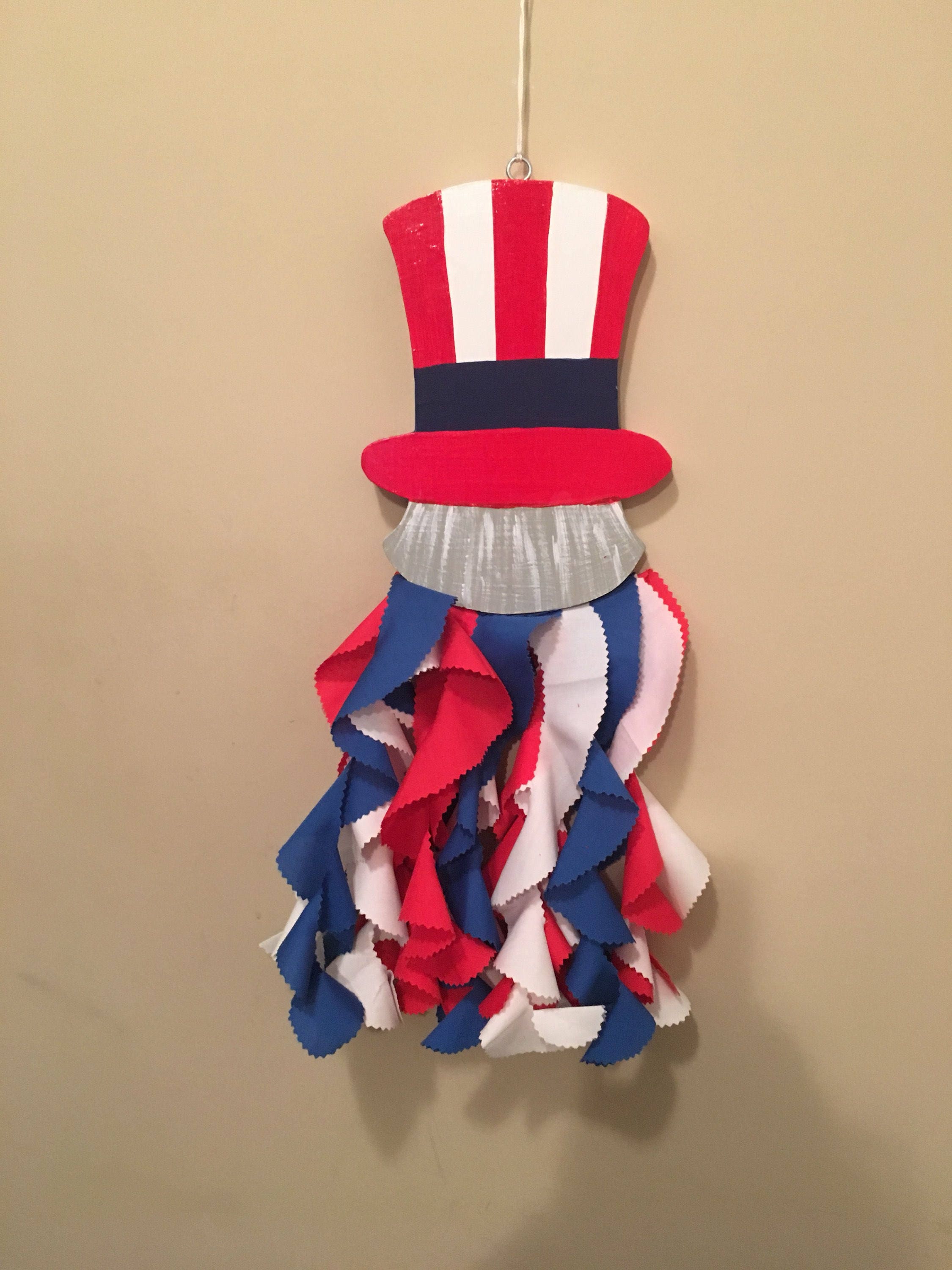 Patriotic Uncle Sam Wood and Fabric Windsock - Etsy