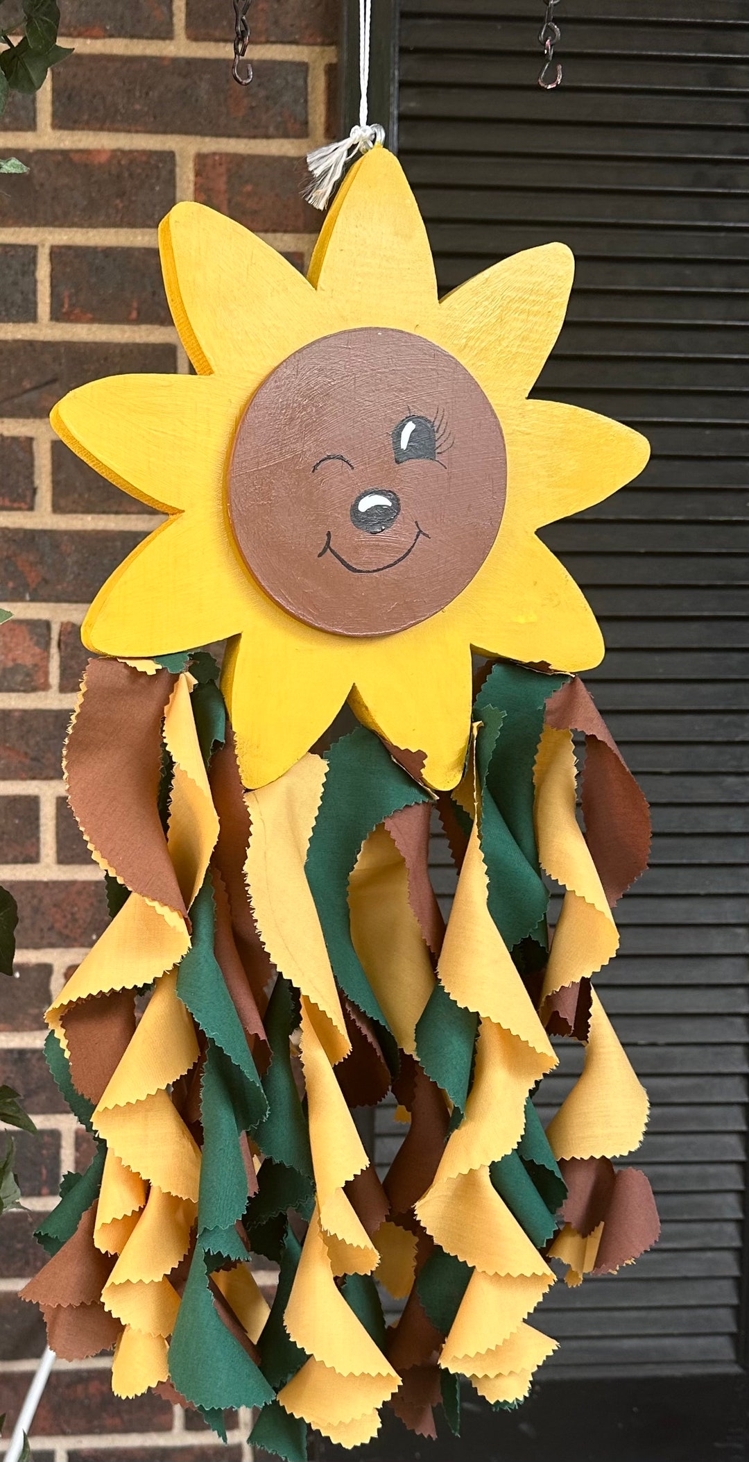 Sunflower...wood and Fabric Windsock - Etsy