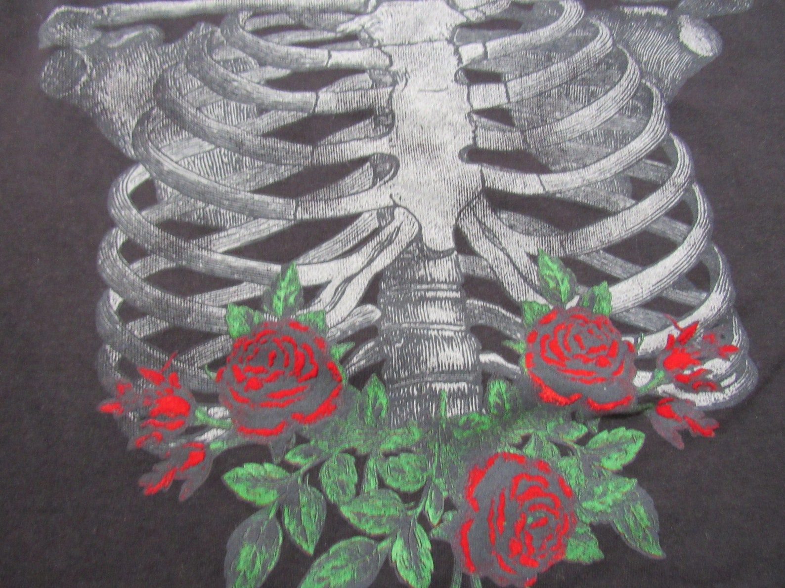 Vintage 90's Hot Topic Blest Skeleton and Roses Ribbed Tank Top Women's ...