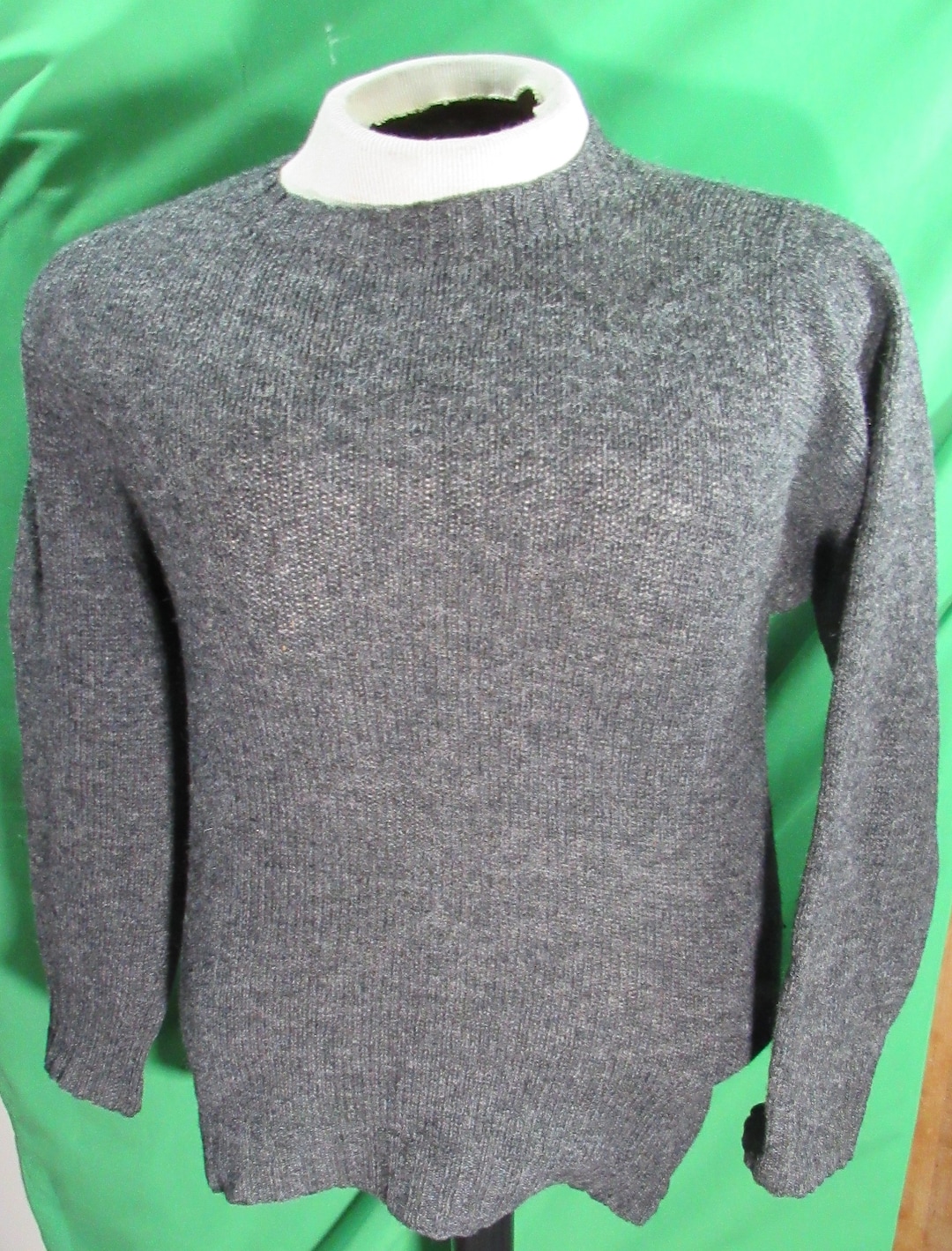 Vintage 60's 1960's Pendleton Westerly Grey Virgin Wool Sweater Size ...